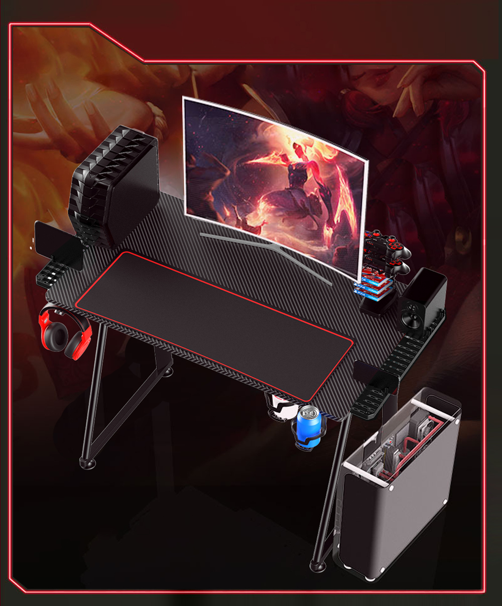 AEGIS BFORCE Ergonomic Computer Gaming Desk, Extend Panel, Free ...