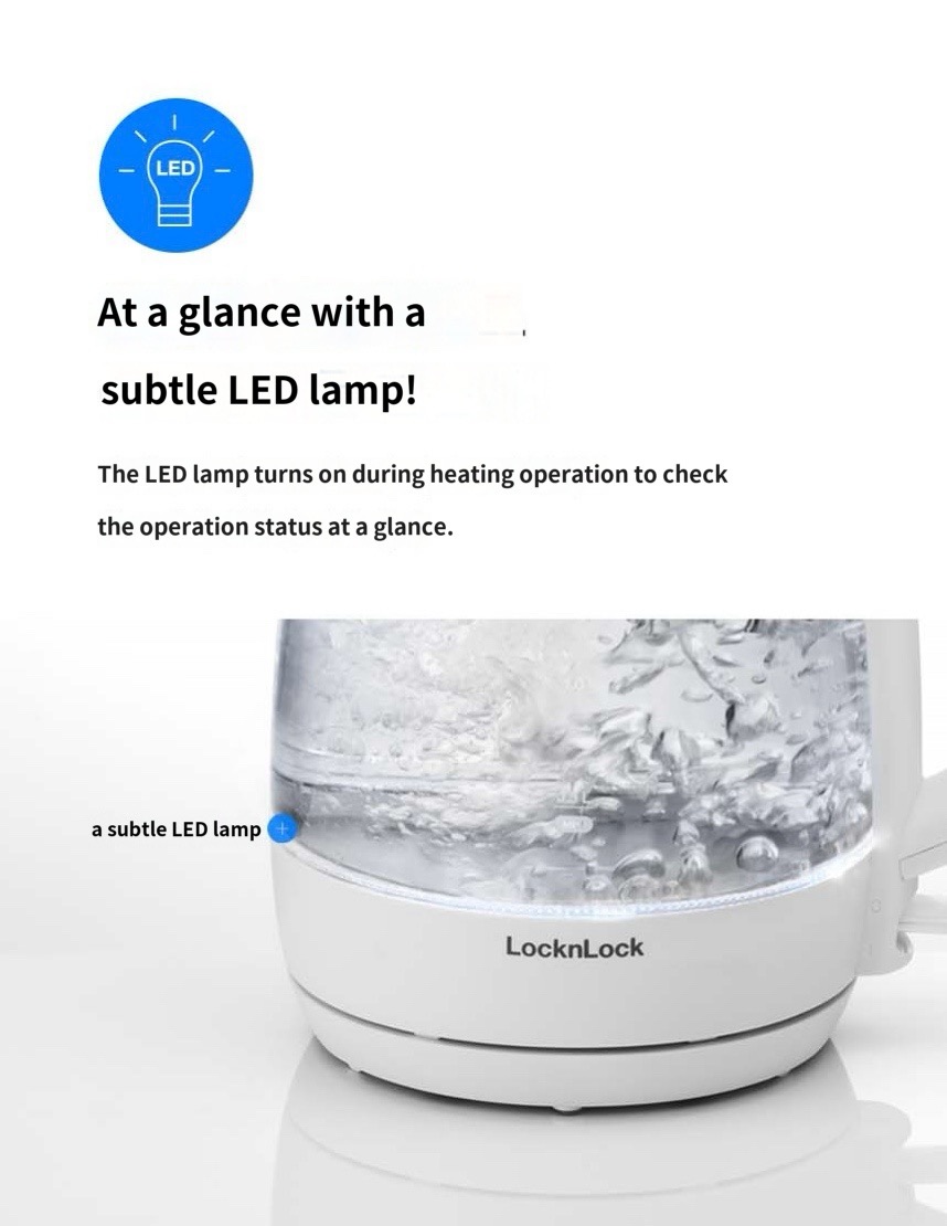 Locknlock Korea Glass Electric Kettle Pot 1.7L | Shopee Singapore