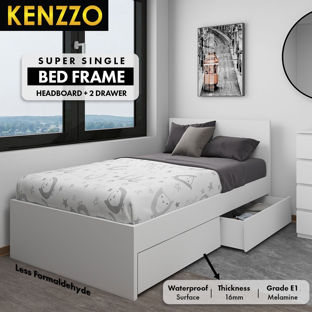 🔥Free Installation ! KENZZO : Premium Edition super single bed frame ...
