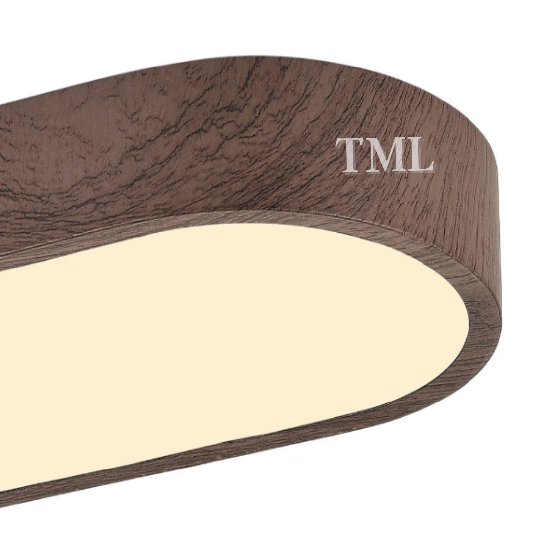 Natural Walnut Light Dark Wood Design Rectangular Linear long LED ...