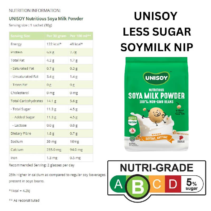 Bundle 3 UNISOY Nutritious Soy Milk Powder - No Cane Sugar | Low Sugar ...