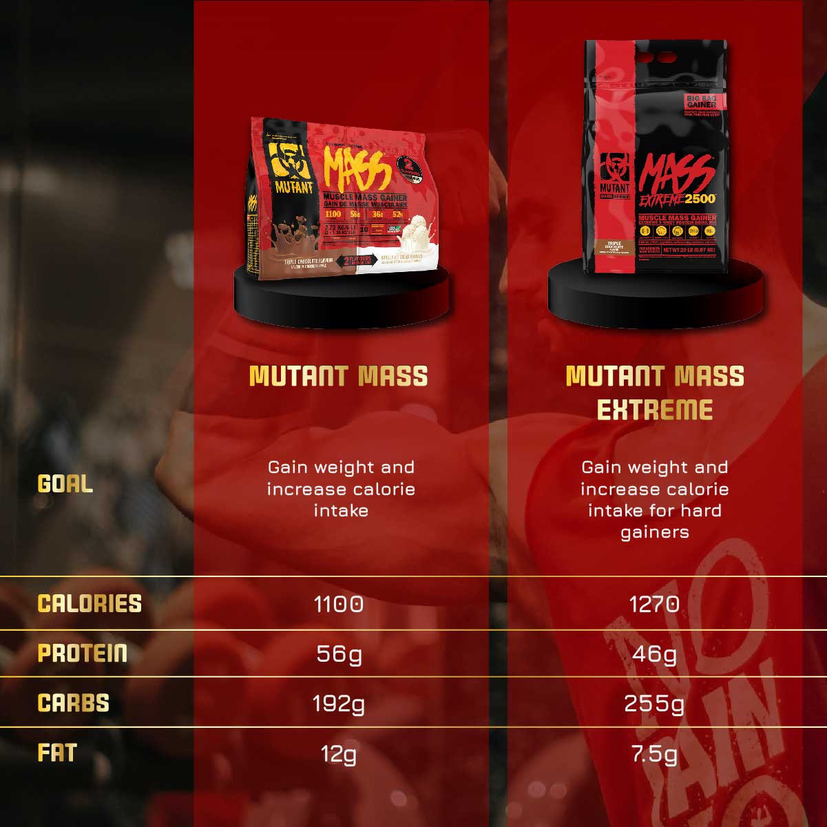 Mutant MASS EXTREME 2500, Muscle Mass Gainer, Whey Protein with high calories for extreme hard ...