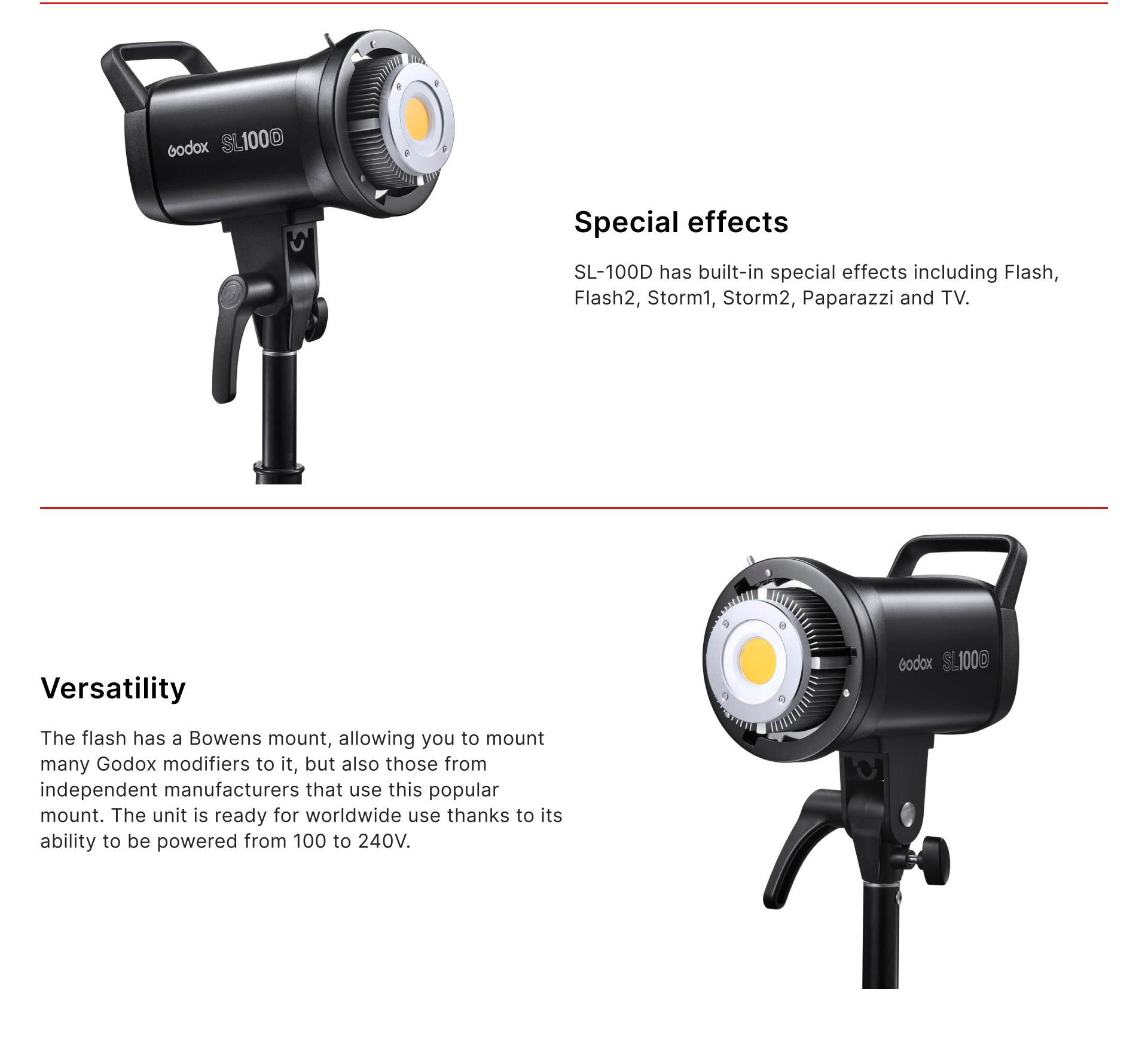 Godox SL100D III Daylight 100W Video LED Light Bowen Mount Studio LED ...