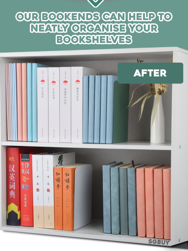 [SG SELLER] Metal Bookend Book Stand Bookends | Book Organiser Book ...