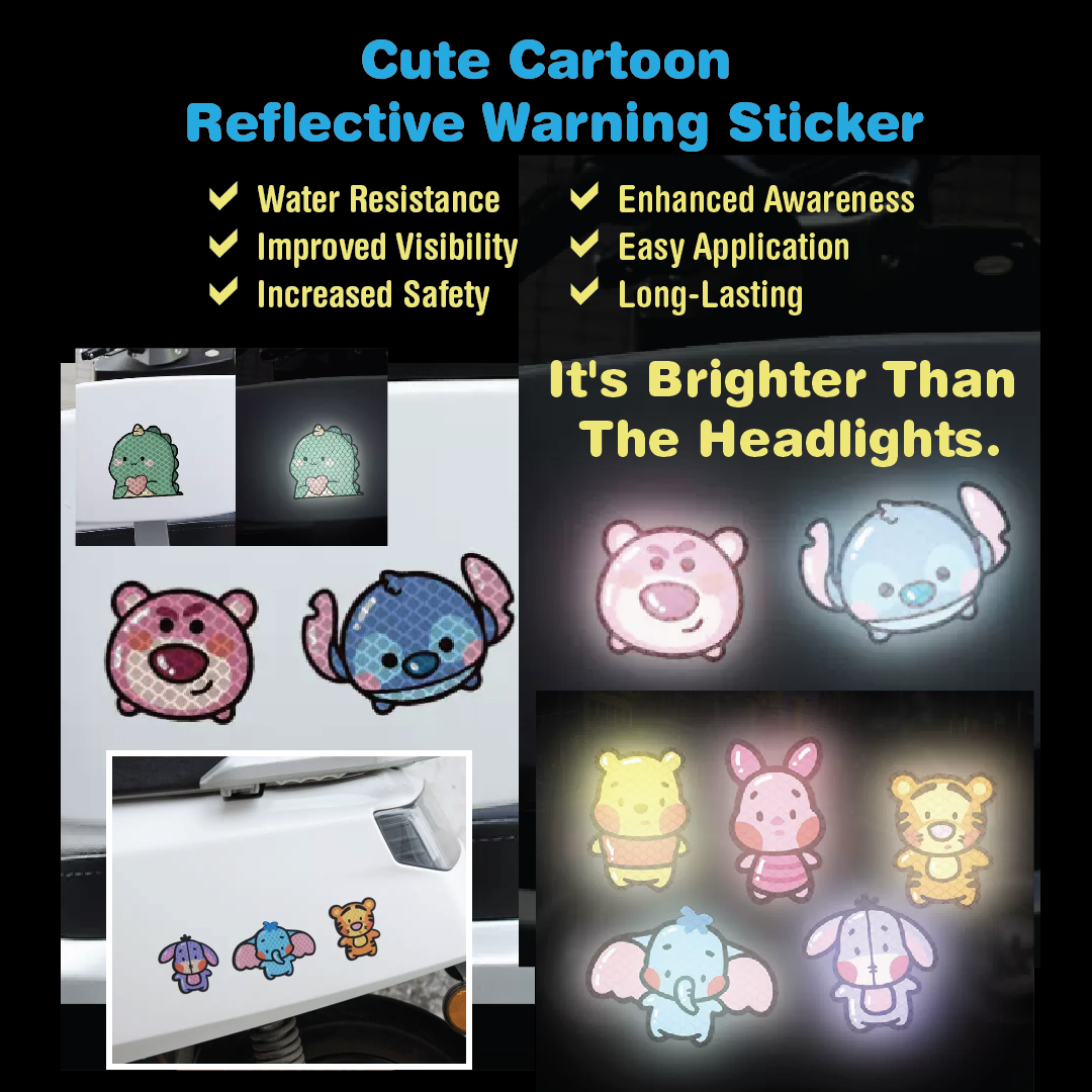 Cute Cartoon Reflective Warning Sticker | Shopee Singapore