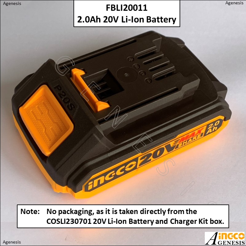 INGCO 20V Li-Ion Battery 2.0Ah FBLI20011 / 4.0Ah FBLI2002 / 5.0Ah ...