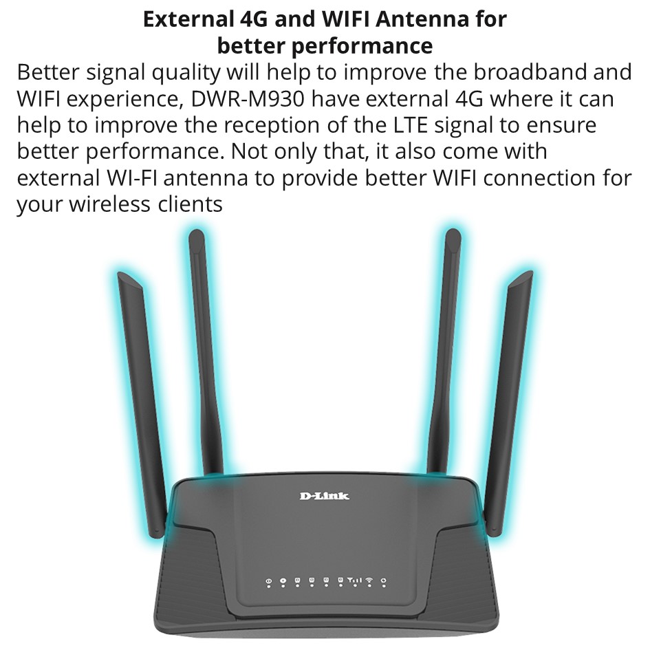 D-Link DWR-M930 N300 4G LTE Router / Dlink Sim Card router DWR M930 ...