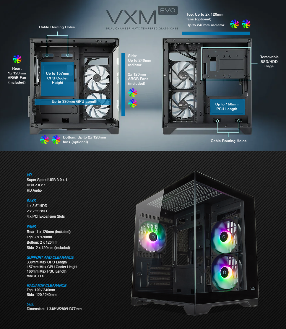 [MATX] TECWARE VXM EVO ARGB / VX TRINITY M / M2 ARGB DUAL / TRIPLE ...