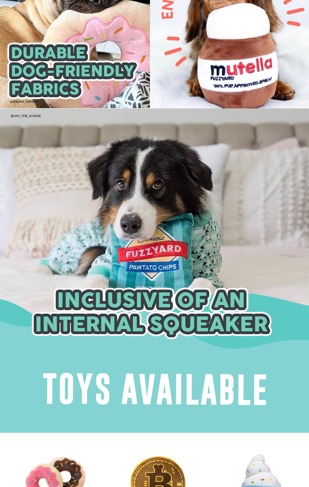FuzzYard Plush Dog Toys | 33 Designs | Comes With Squeaker | Shopee ...
