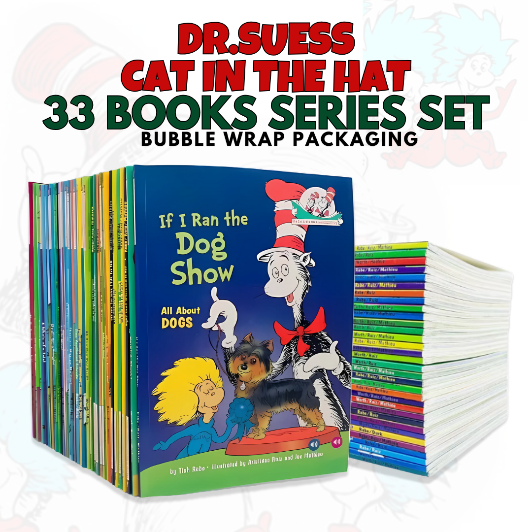33 Books Dr.Seuss Cat In The Hat Box Set Learning Library Series ...