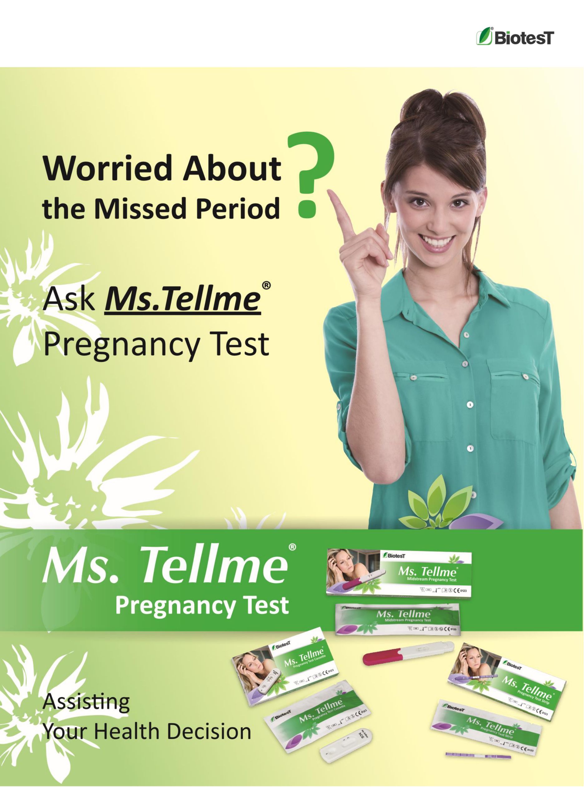 BiotesT Ms. Tellme® hCG Pregnancy Rapid Test Strip/Cassette (Single Use ...