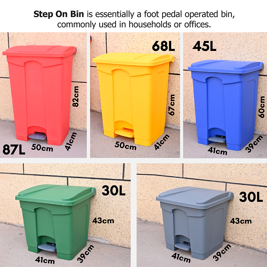 Step On Bin | Dustbin | 30L, 45L, 68L, 87L | Trash Bin | Dustbin ...