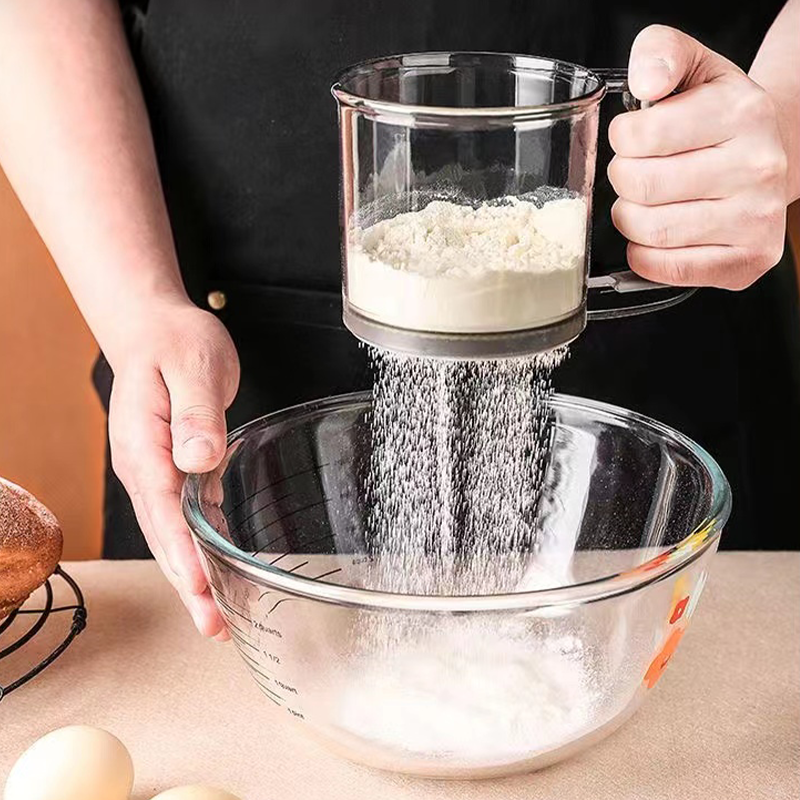 [SG] 1Pc Flour Cup Flour Sieve Flour Sifter Strainer Baking Accessories ...
