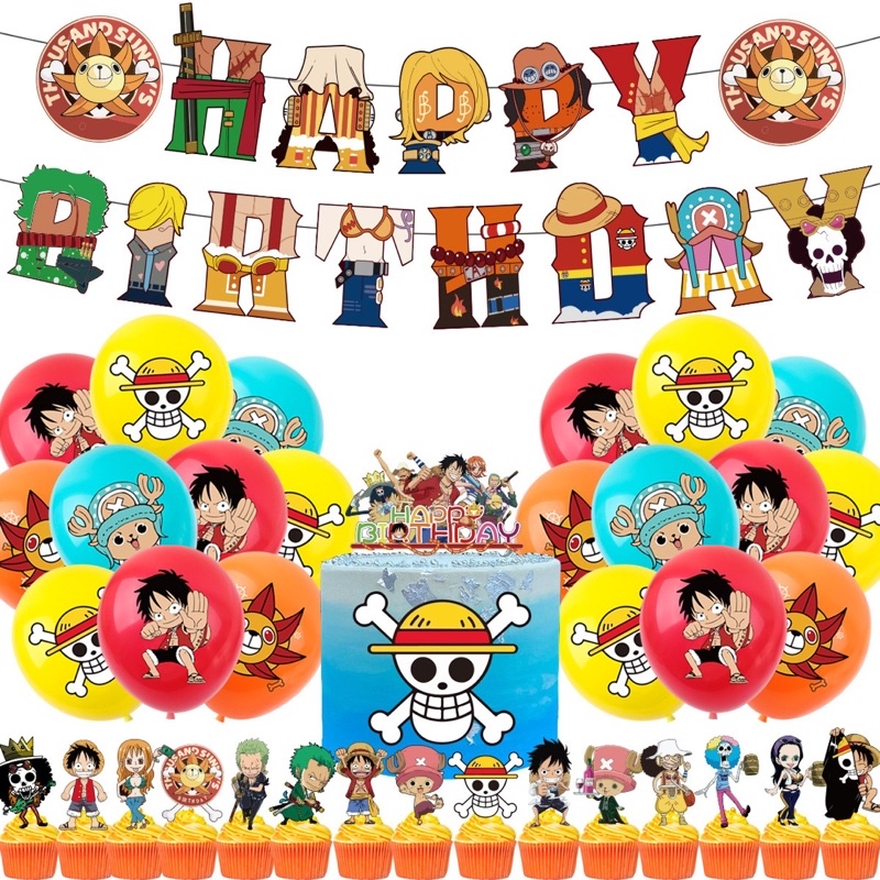 [SG Seller] One Piece Balloons Set C Birthday Party Decoration Banner ...