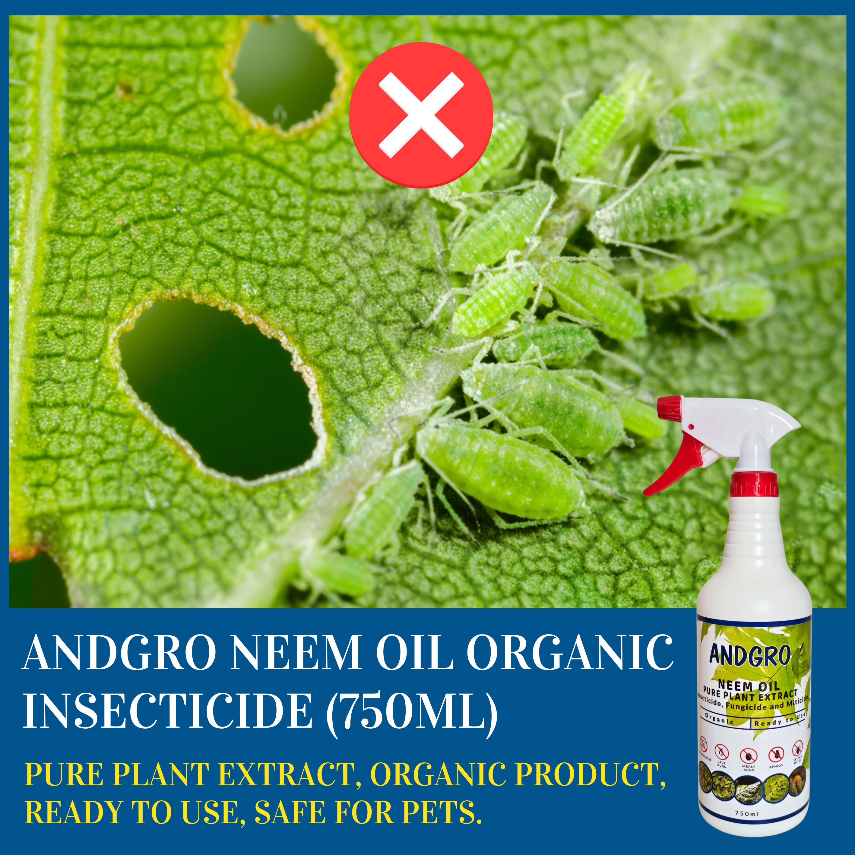 Andgro Neem Oil Organic Insecticide [Fungicide, Miticide, Pest, Aphids ...