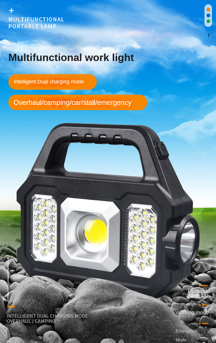 🇸🇬【SG stock 】Solar Work Light Portable Camping Light Handheld Emergency ...