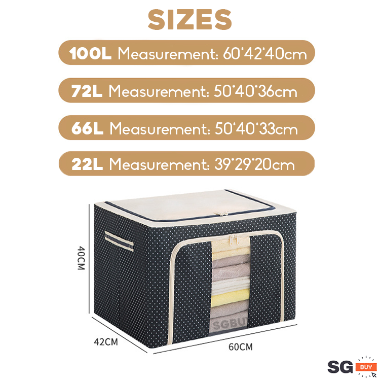 Front Open Stackable Foldable Cloth Storage Box Large Home Organizer ...