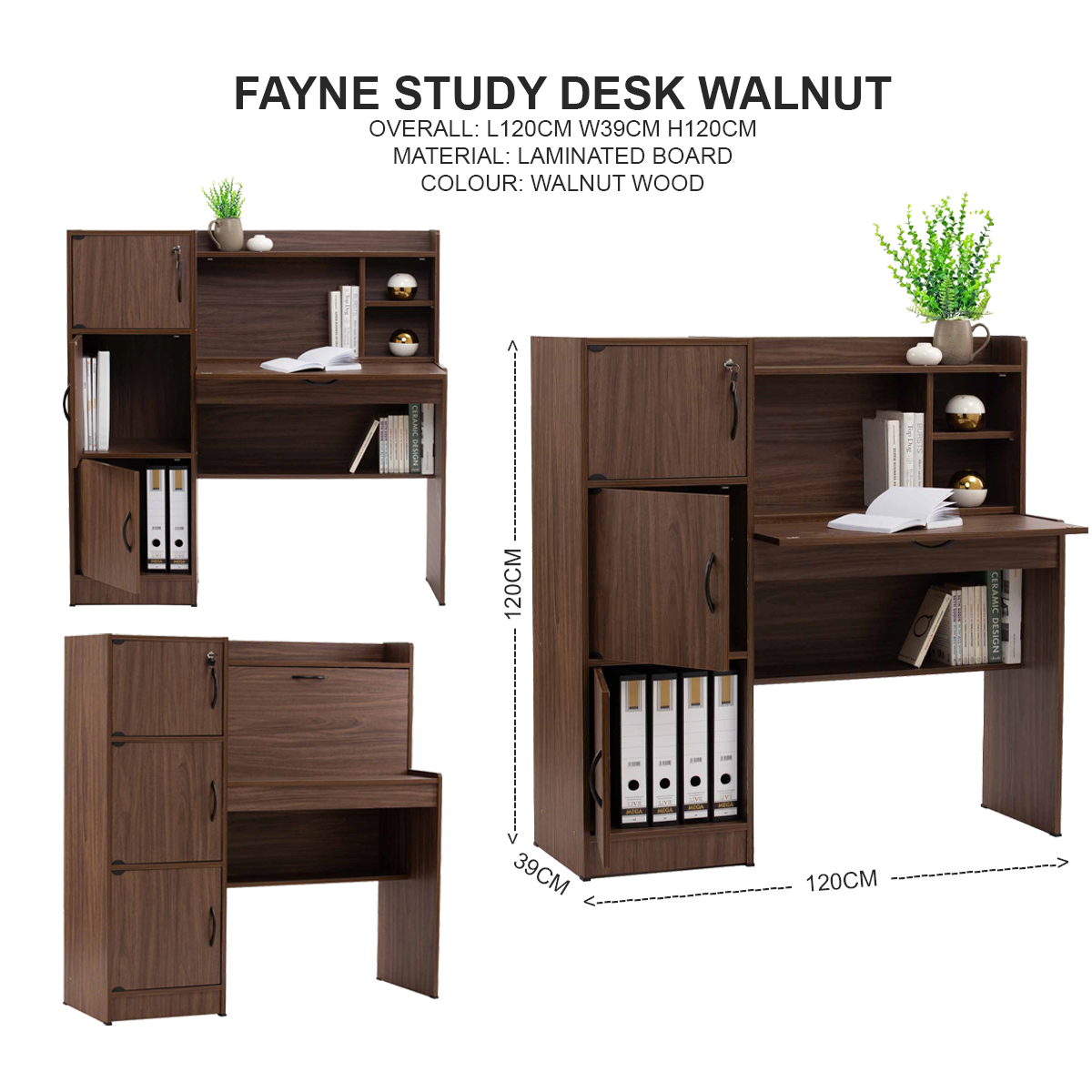 [SG] Cabinet Study Table With Storage and Desk for Home and Office ...