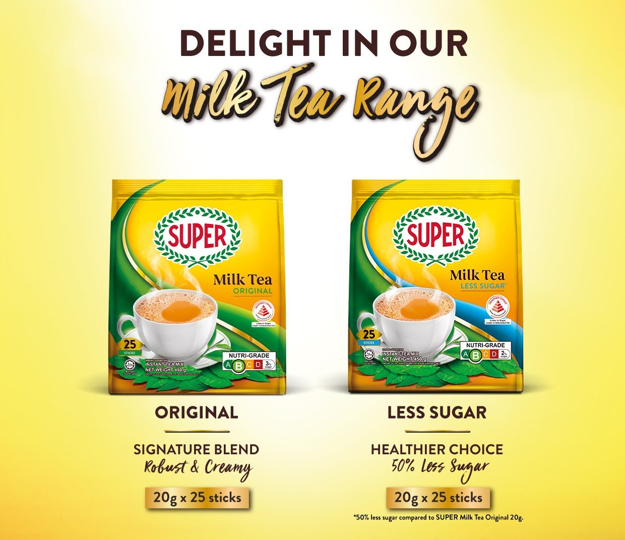 SUPER Less Sugar Instant 3in1 Milk Tea, 25 sticks (Expiry: April 2027 ...