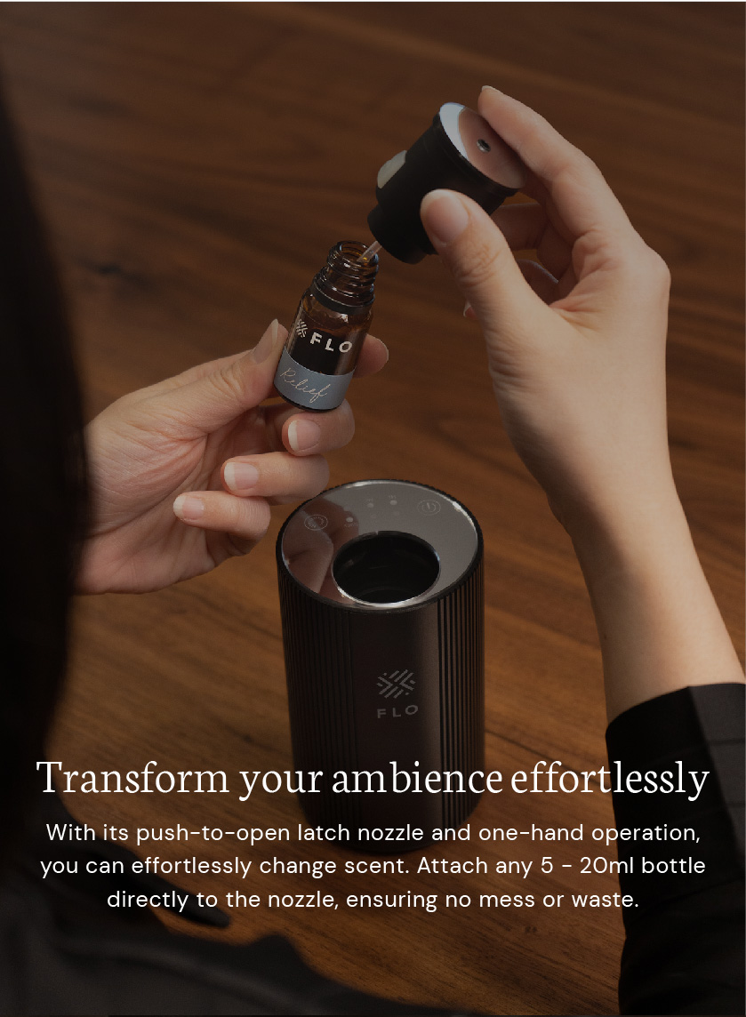 FLO Diffuser Go - Aroma Nebulising Portable Essential Oil Diffuser - Waterless, Wireless, USB-C ...