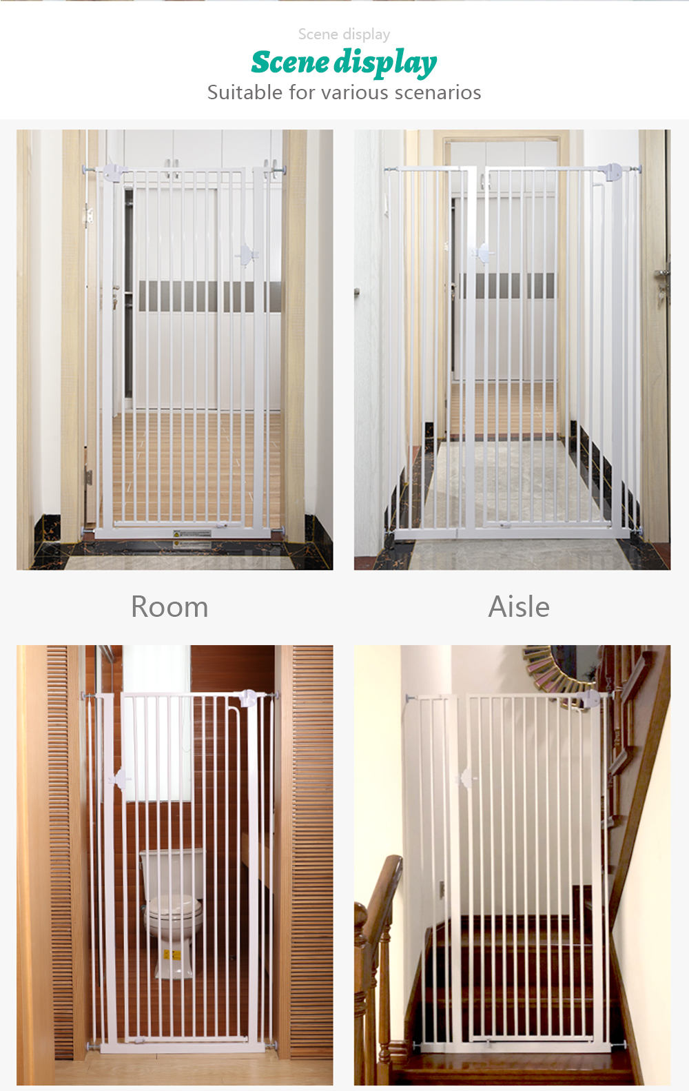 [Tall Safety Gate] Barrier Gate Tall Short Extension Doorway Block Pet ...