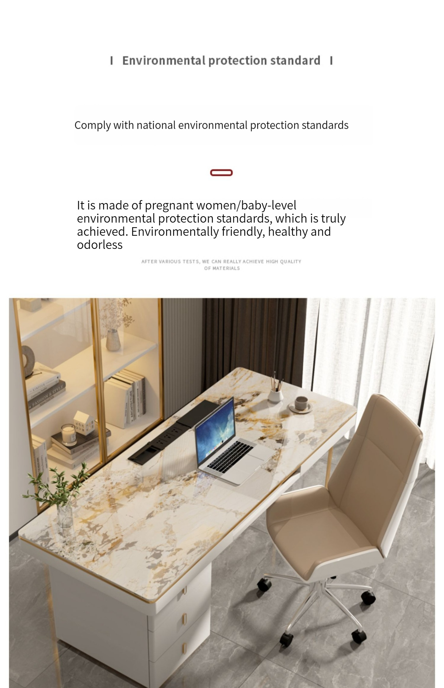 *[Pre Order] Light luxury granite desk, modern and simple desktop ...