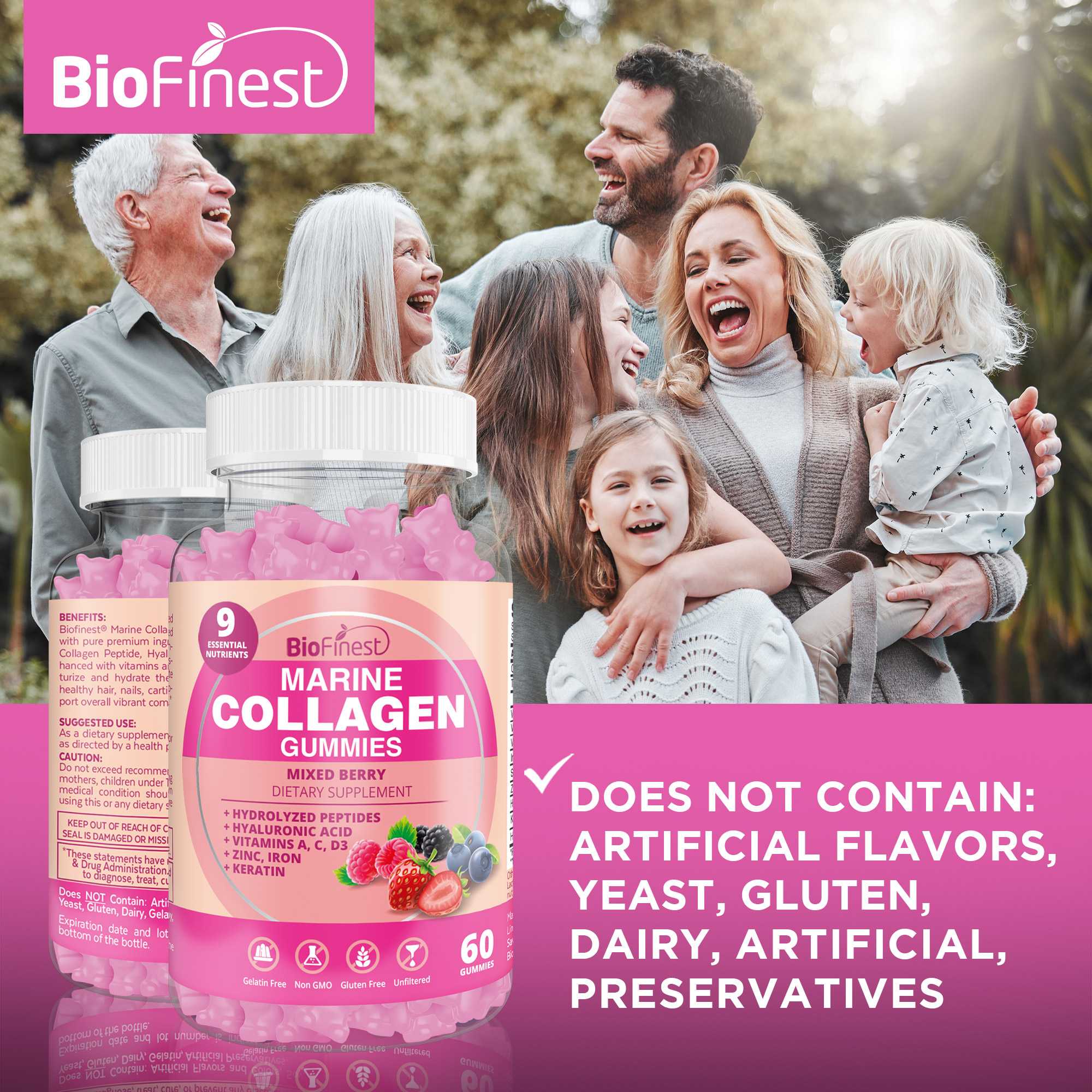 Biofinest Marine Collagen Gummy Supplement Hydrolyzed Peptides ...