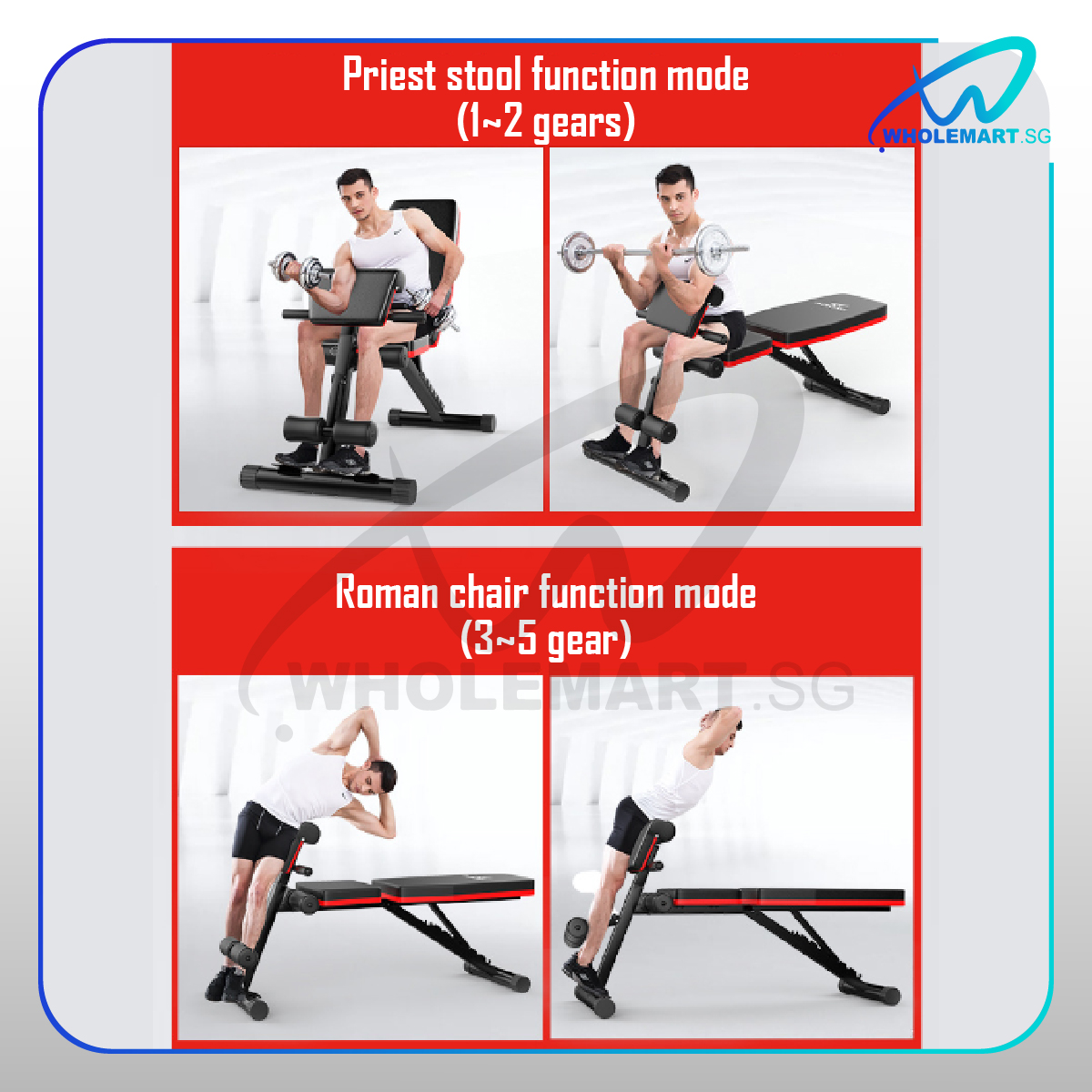 SG Ready Stock Foldable Workout Bench Sit Up Bench Home Gym Bench ...