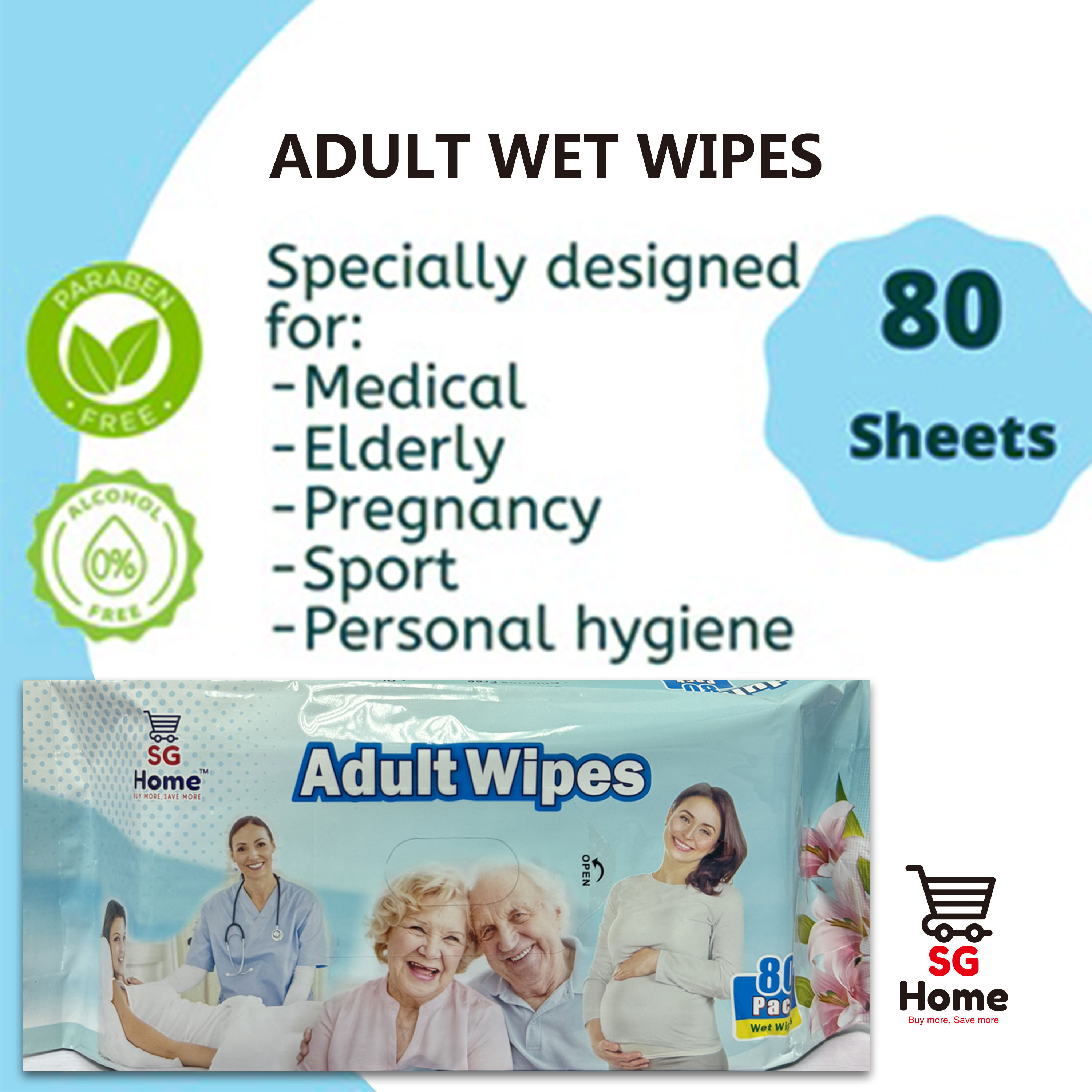 Adult wipes Wet Wipes | Wet Tissue | Large XL Big Size | 12 Pkt | 80Pcs ...