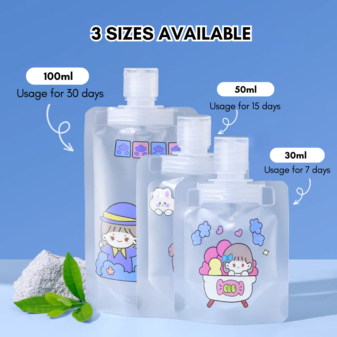 Mixshop Travel Dispenser Bag | Reusable Lotion Shampoo Liquid Pouch ...