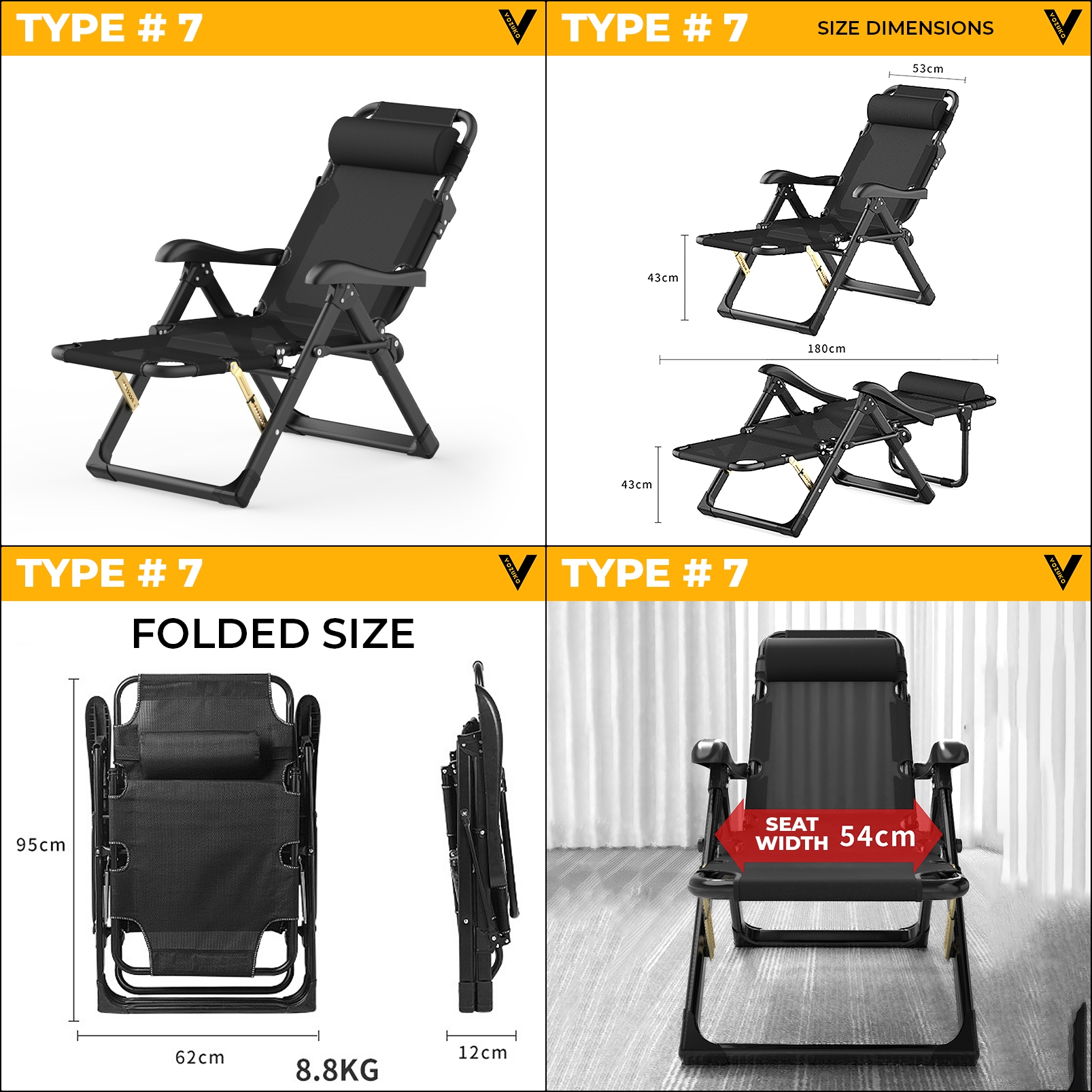 [SG SELLER] Portable Reclining rocking recliner Foldable Chair and ...