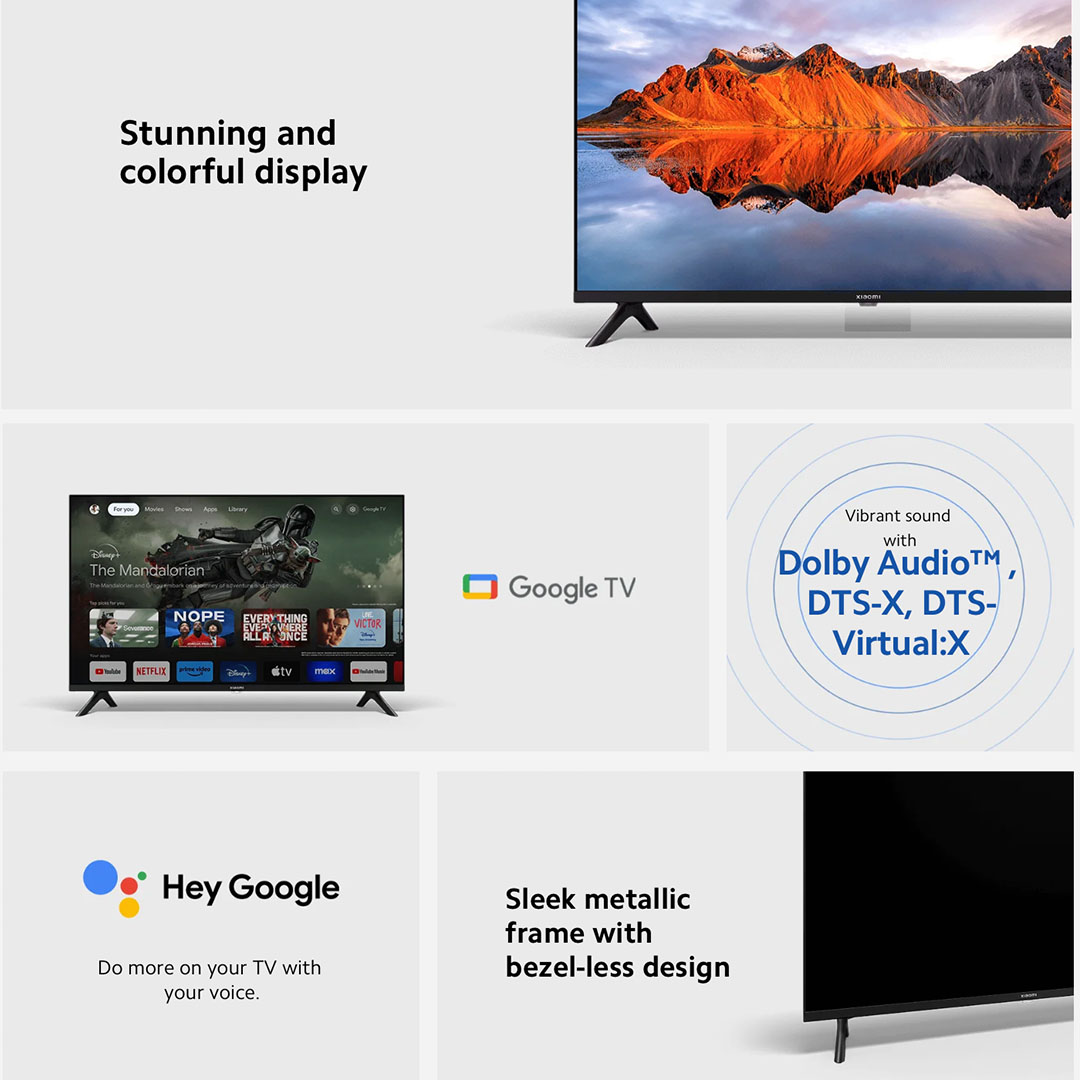 Xiaomi A Series 32" Smart Google TV with Google Assistant Playstore ...