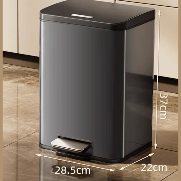 🇸🇬Classy and elegant gold detail stainless steel waste bin / black gold ...