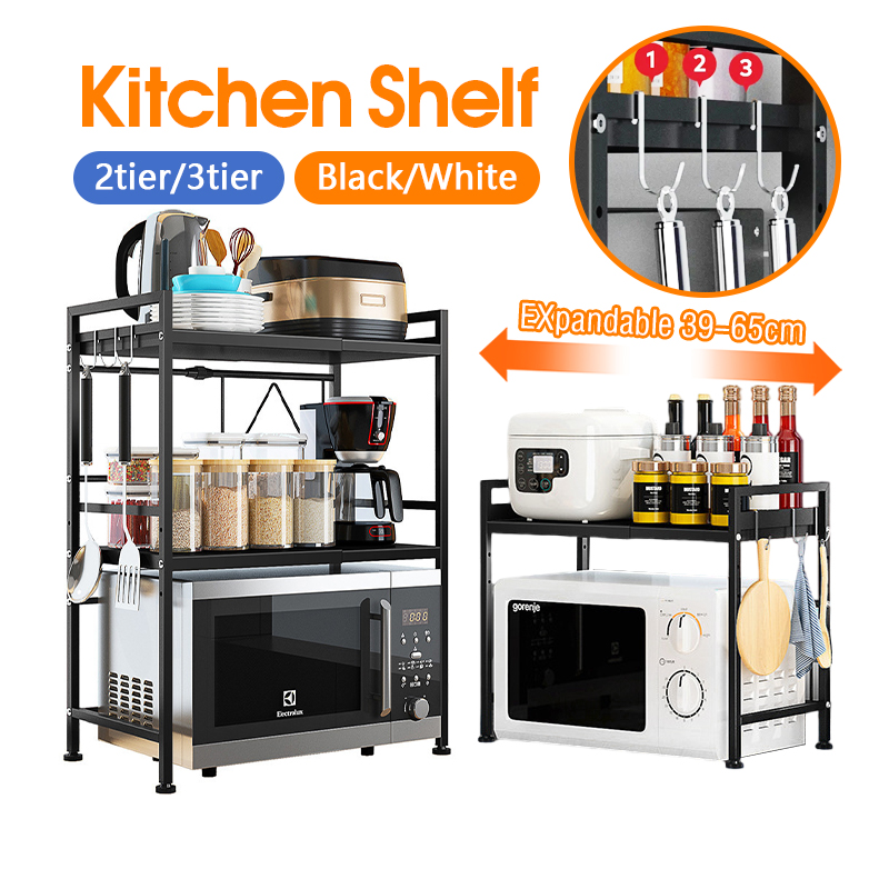 3 TIER Kitchen Storage Rack Adjustable Microwave Oven Rack Kitchen ...