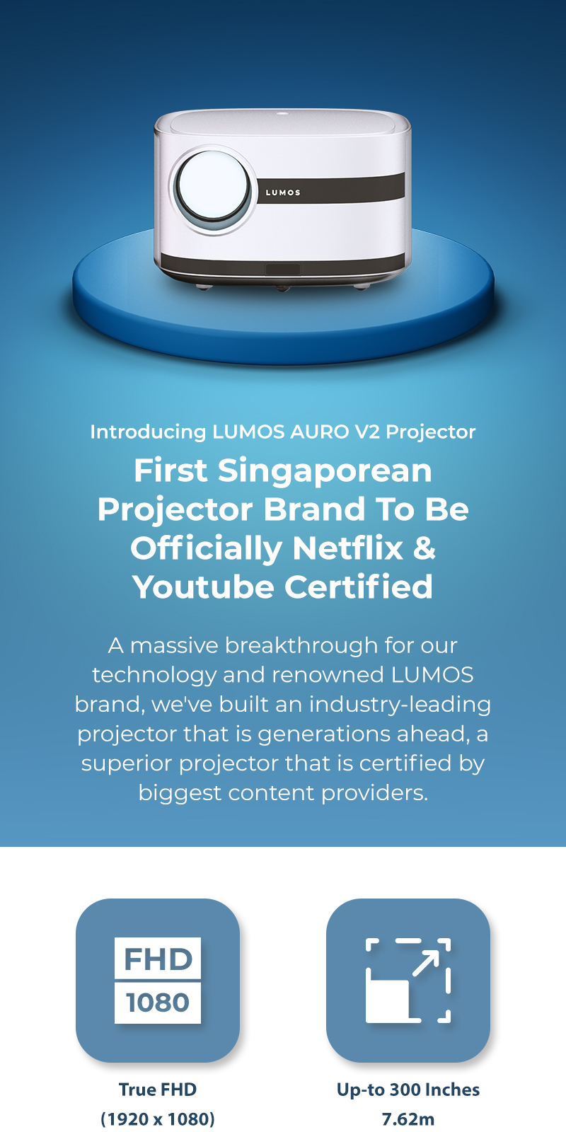 [Official Store] LUMOS AURO V2 Home Cinema Portable Projector | Shopee Singapore