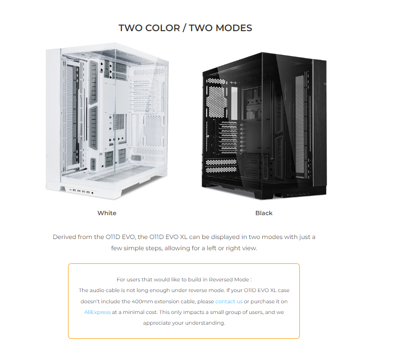 Lian Li O11 011 Dynamic Evo XL Black/White Full Tower Gaming Casing (1 ...