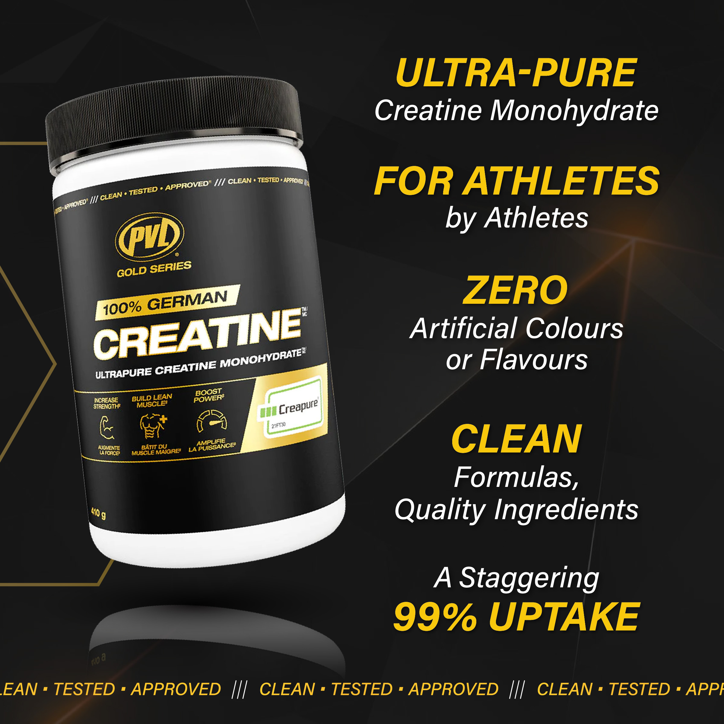 PVL 100% German Creapure Creatine Monohydrate, Build Muscle, Boost ...
