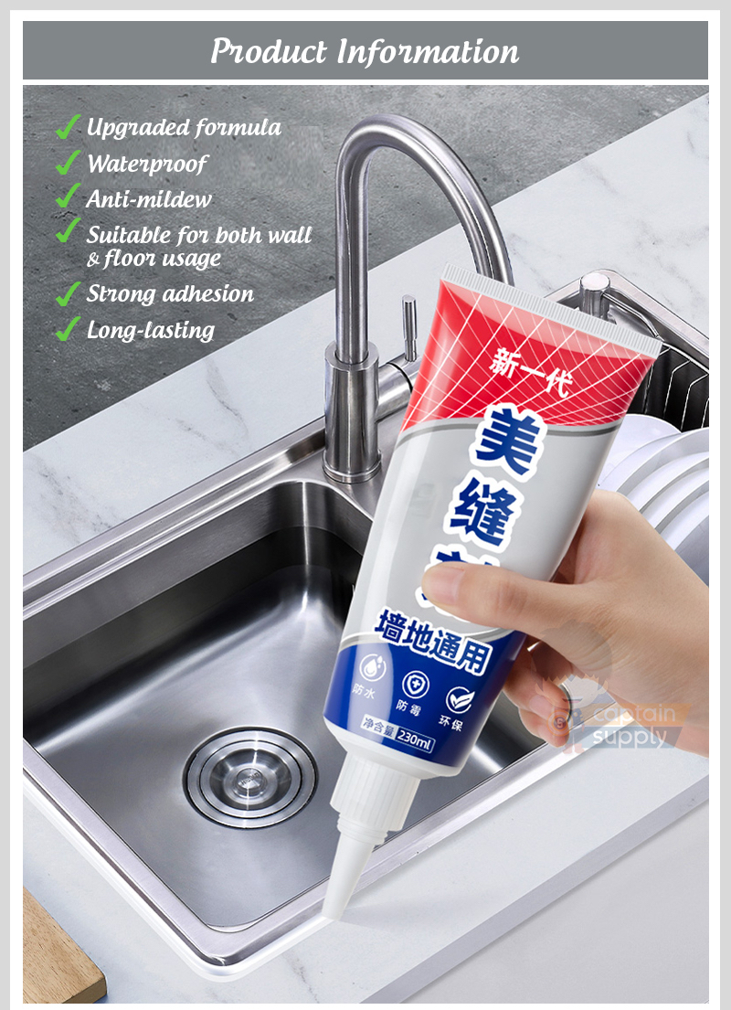 Waterproof Silicone Sealant Grout Gap Filler with Free Scraper Tool ...
