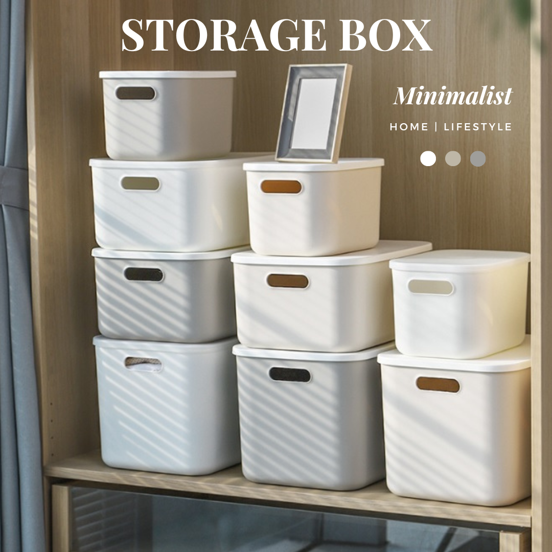 Japan Minimalist Stackable Plastic Storage Box with Lid Home Organizer ...