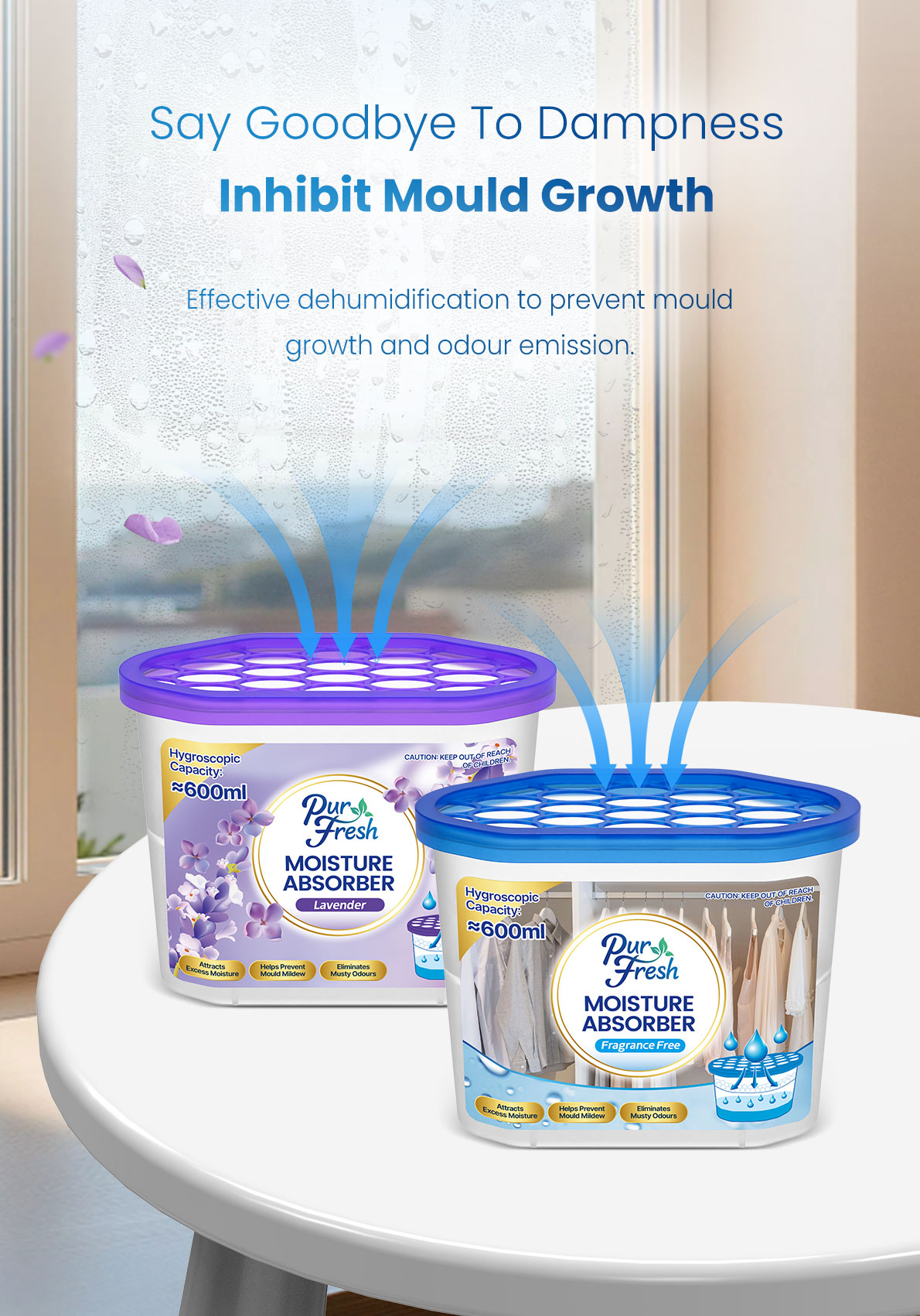 [Mix& Match] Purfresh 600ml Large Dehumidifier Box Moisture Absorber ...