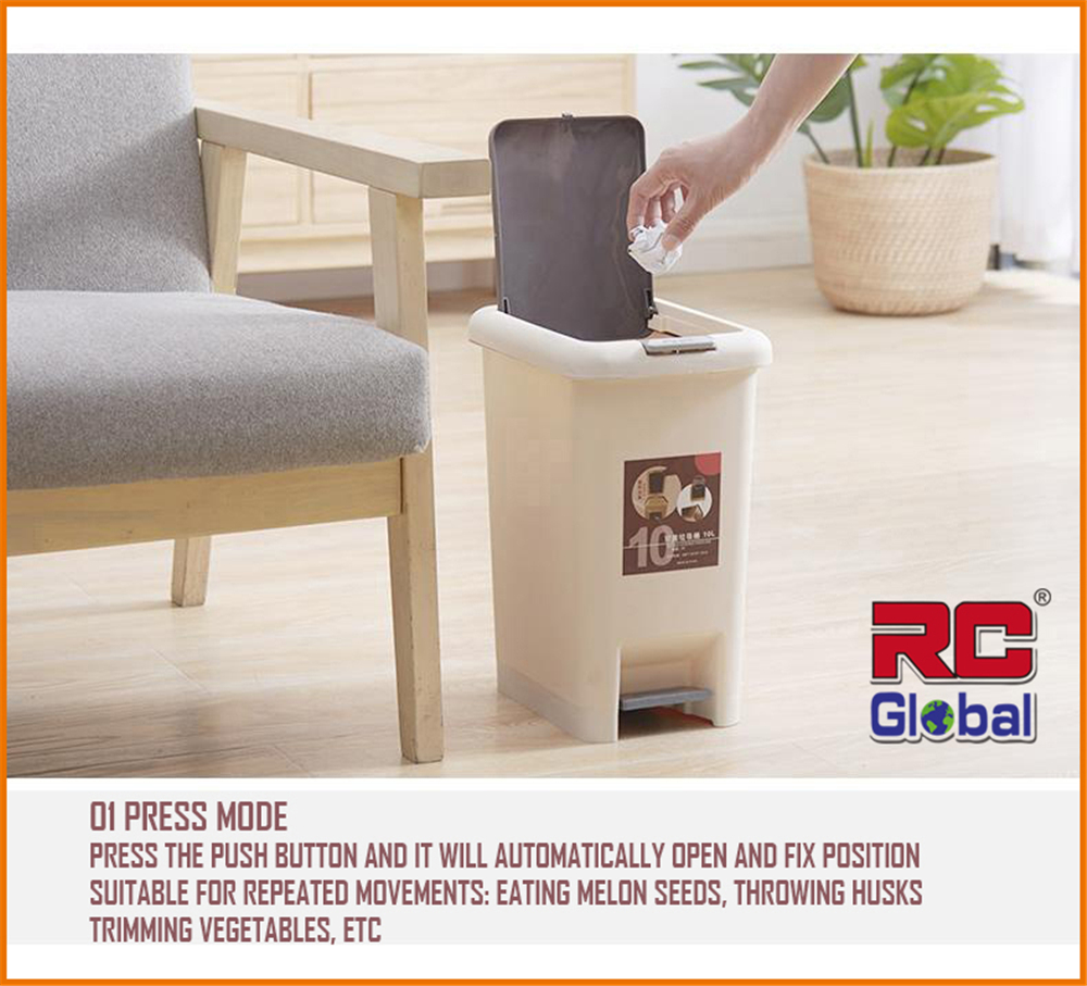 RC-Global Dustbin Rubbish/ Trash Bin / Waste bin With Cover Lid 10L ...