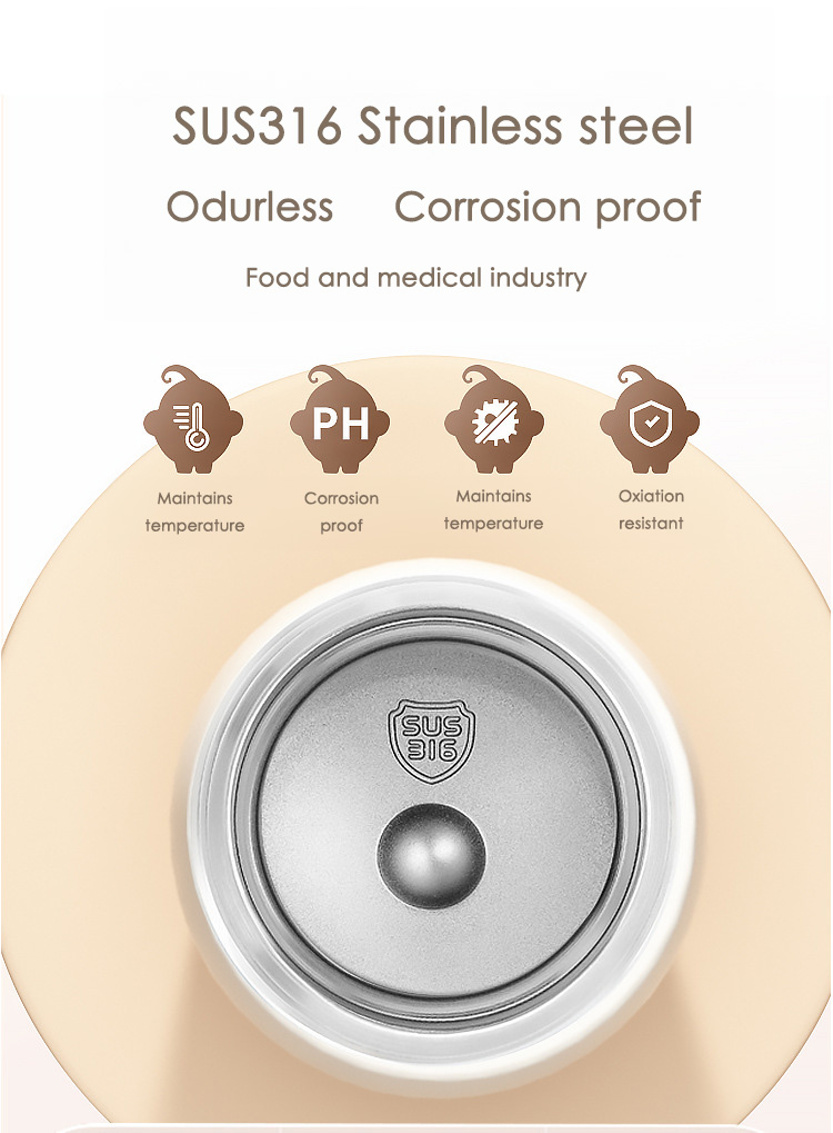 [SG Stock] Cute and Funny Miffy Thermos Cute Stainless Water Bottle with lid Tea Strainer Tea ...