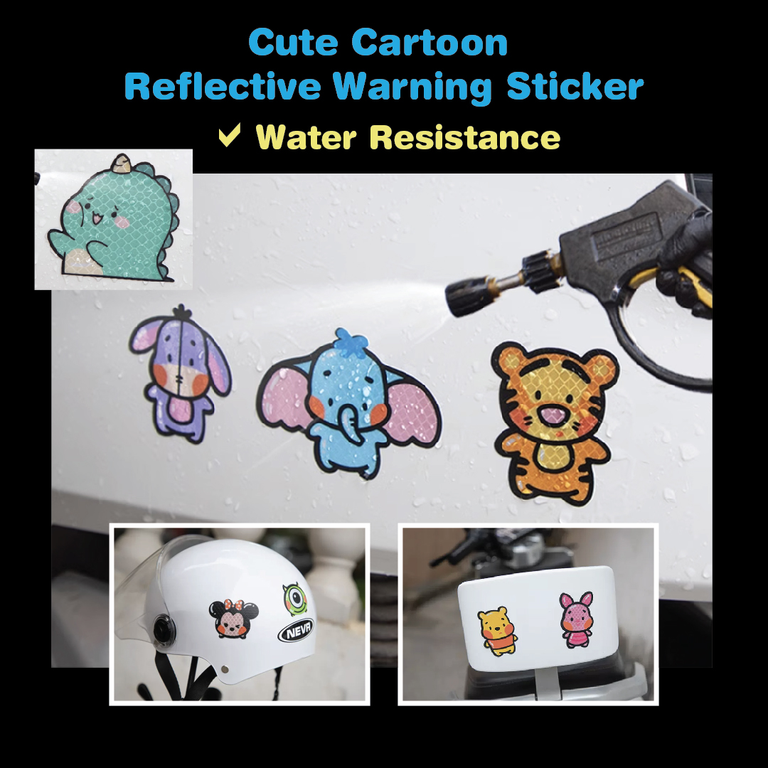 Cute Cartoon Reflective Warning Sticker | Shopee Singapore