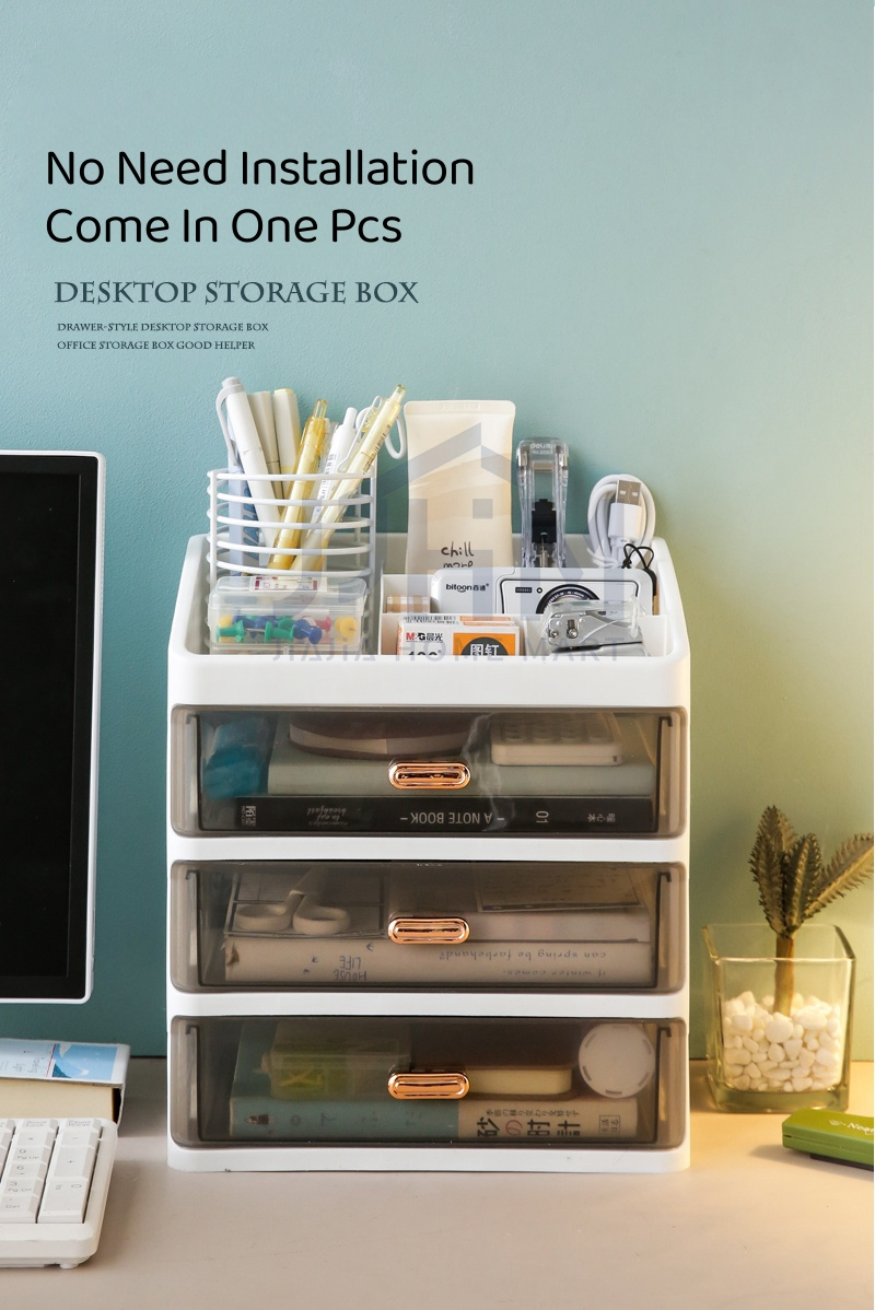 SG Can Hold A4 Paper Desk Organiser Transparent Stationery Drawer Desk ...