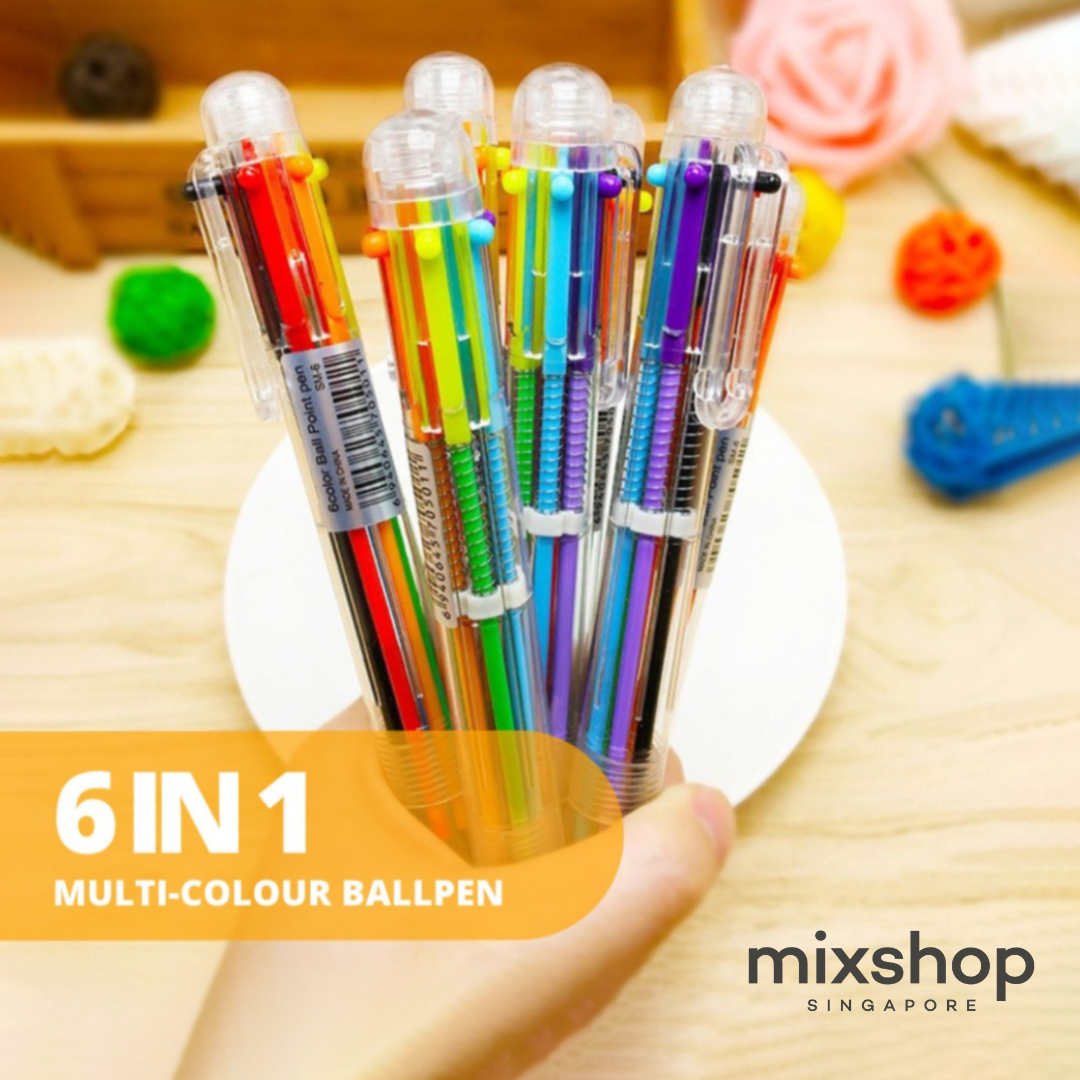 mixshop 6-in-1 Multicolour Ballpen, Office School Supplies, Students ...