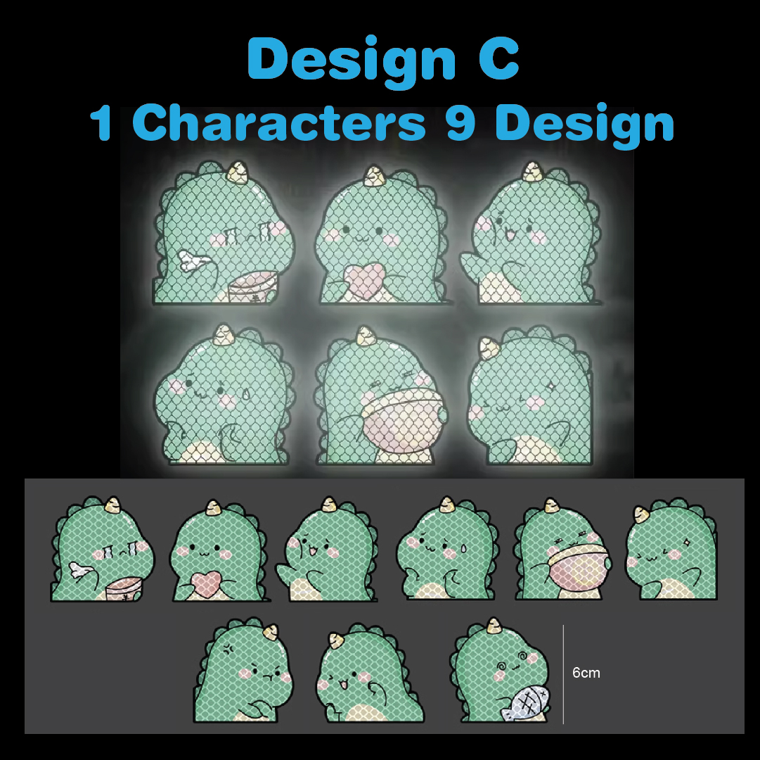 Cute Cartoon Reflective Warning Sticker | Shopee Singapore