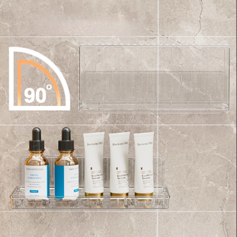 [SG] Acrylic Rack Shelf Organiser Wall Mounted Suction type Bathroom ...