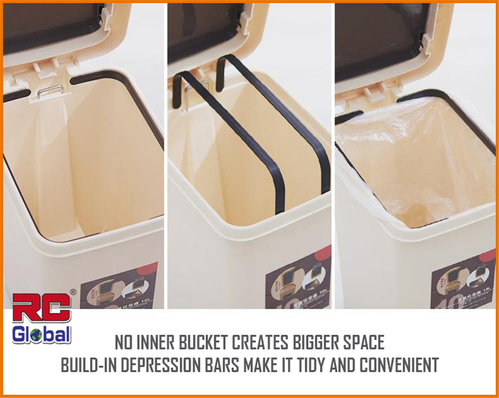 RC-Global Dustbin Rubbish/ Trash Bin / Waste bin With Cover Lid 10L ...