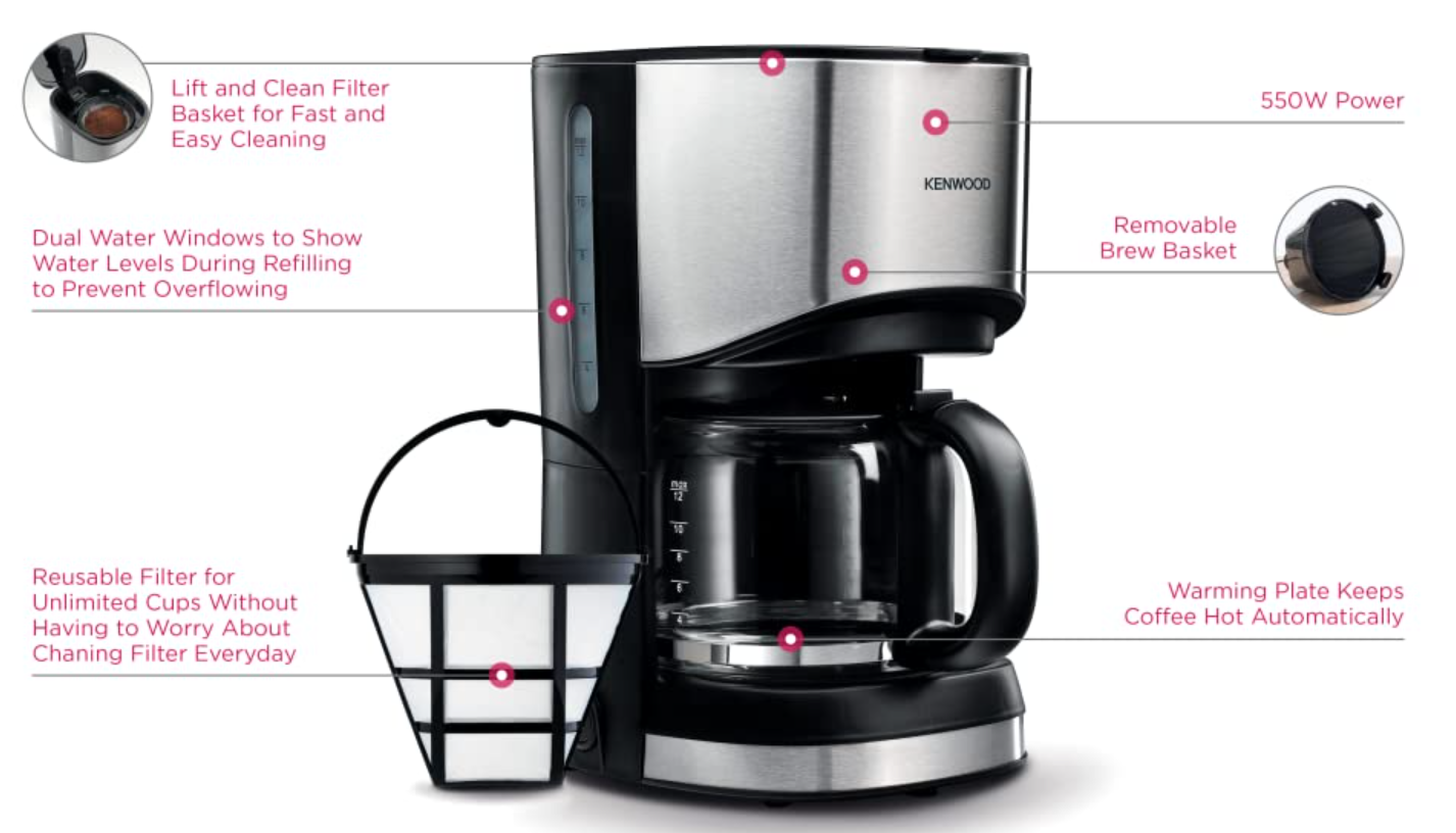 Kenwood coffee machine cmm10.000 up to 12 cup coffee maker for drip ...