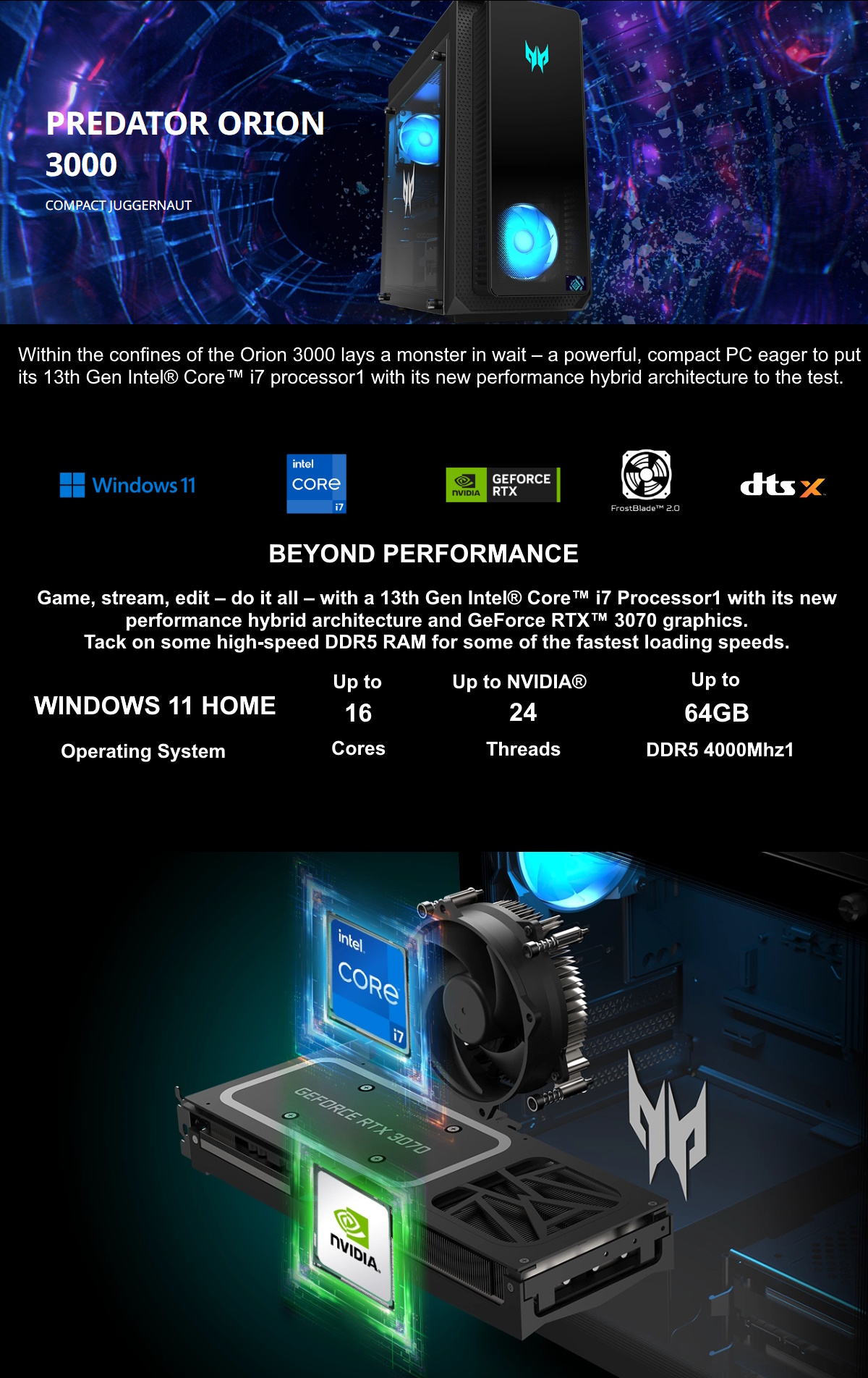 [NVIDIA RTX 4070 Super & 14th Gen Intel i7-14700F] Predator Orion 3000 ...